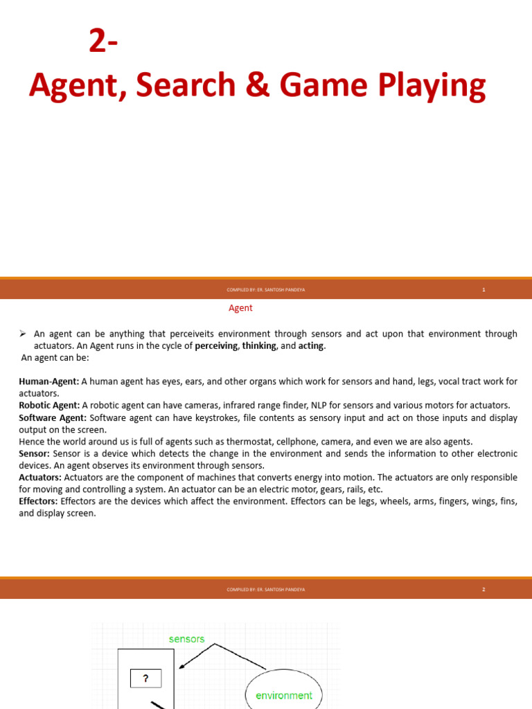 Agent Search and Game Playing 2 1 | PDF | Artificial Neural Network | Artificial Intelligence