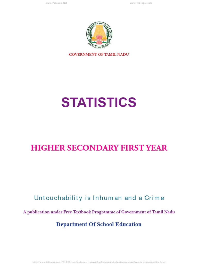 11th Statitics Volume 1 New School Books Download English Medium | PDF ...