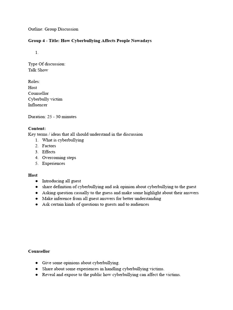 Outline - Group Discussion | PDF