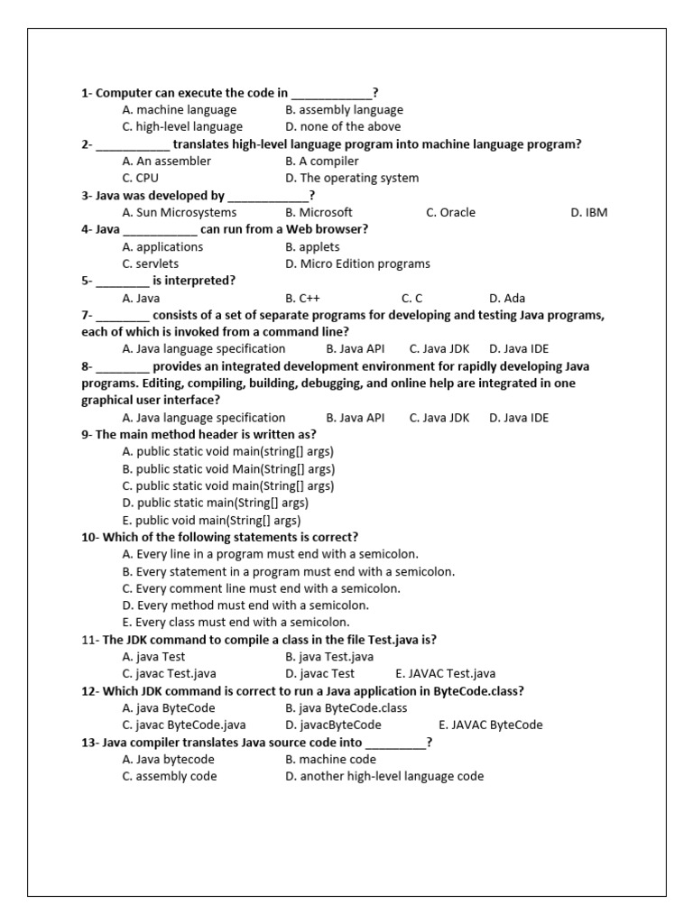 Midterm Revision | PDF | Java (Programming Language) | Class (Computer Programming)