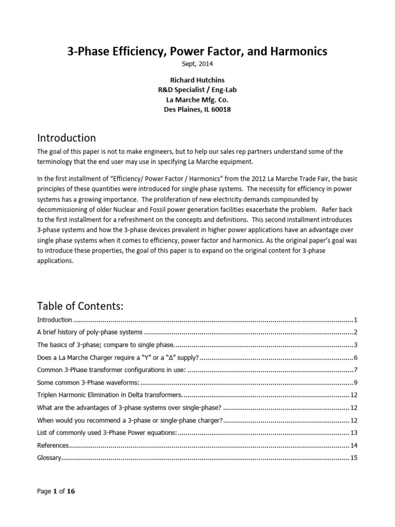 3-Phase Efficiency - Power Factor and THD | PDF | Alternating Current | Direct Current