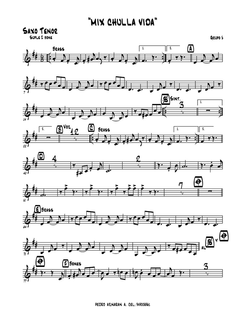 Chulla Vida-Saxo Tenor Suple Bone 2 | PDF