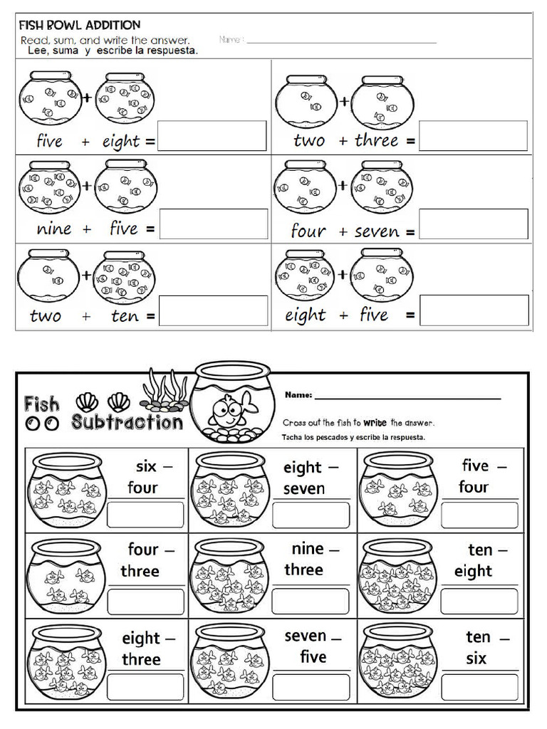 Addition and Substraction Worksheet | PDF