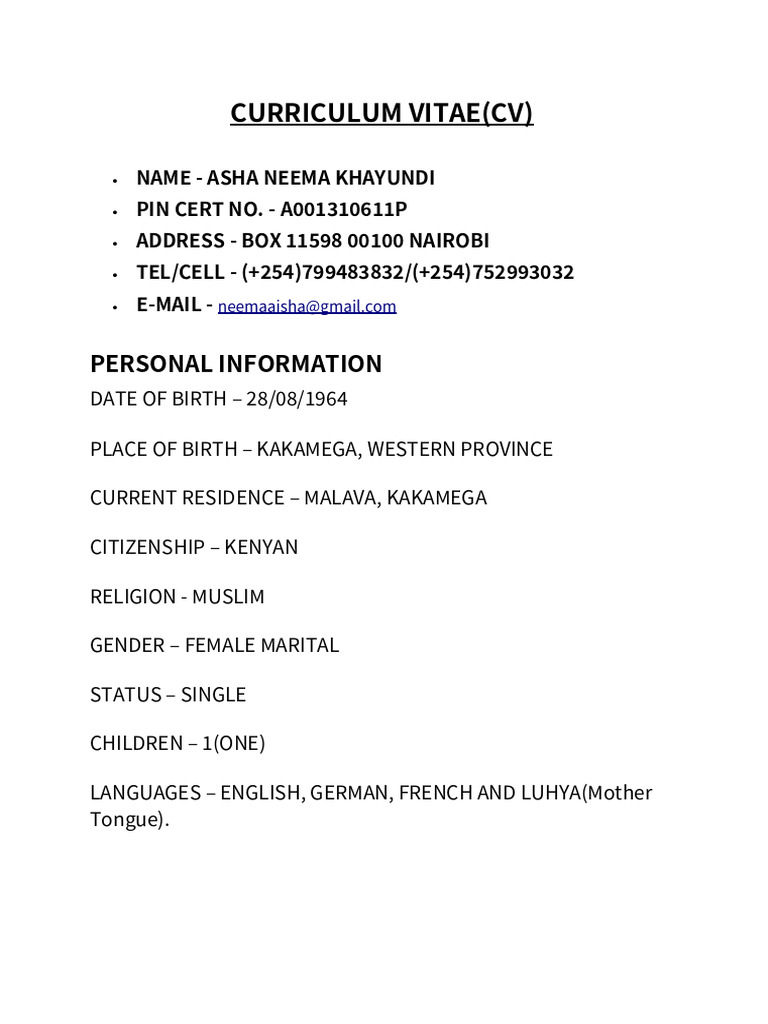 AISHA CV (Current) | PDF | Banks | Cheque