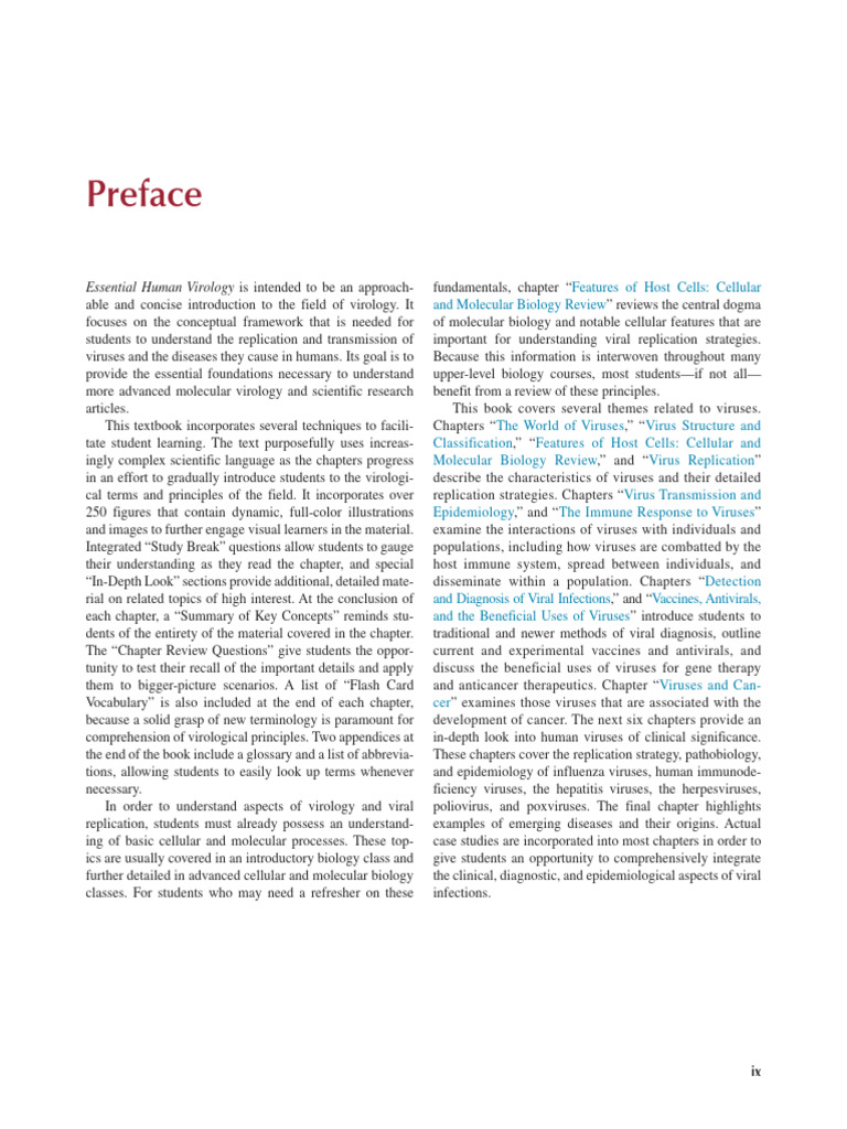Preface 2016 Essential Human Virology | PDF | Virus | Virology