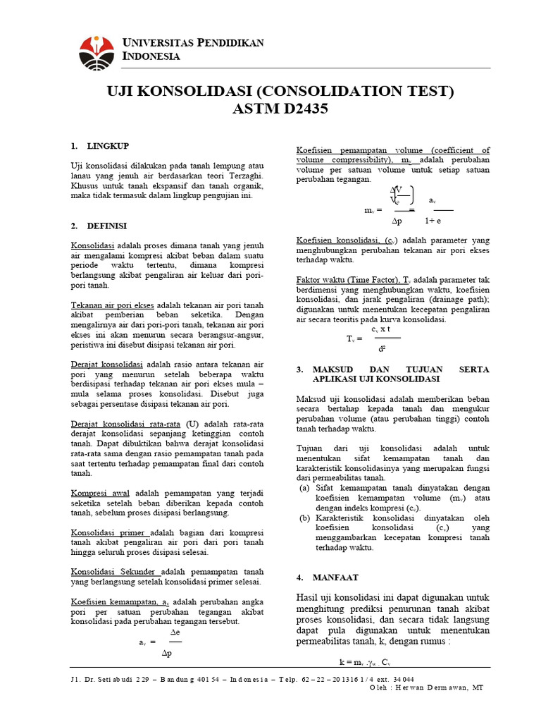 XIII Uji Konsolidasi by HW Ok | PDF