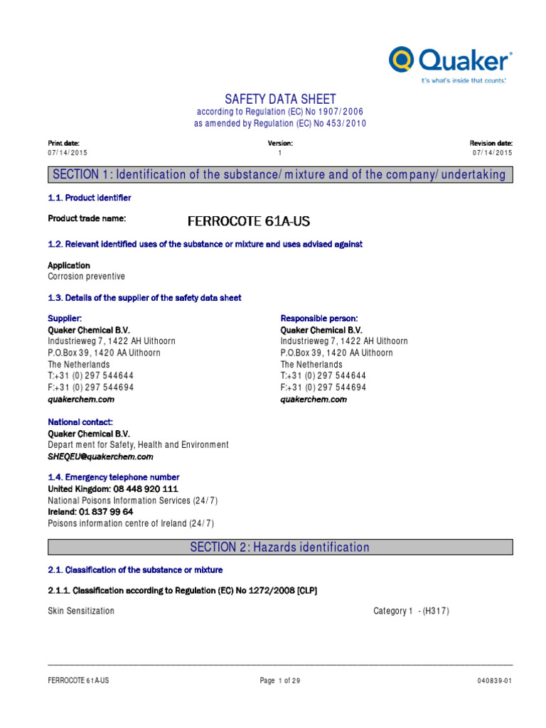 HDS Ferrocote 61A-US (English) | PDF | Petroleum | Liquids