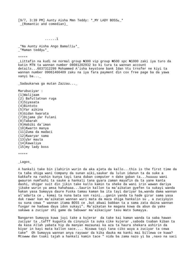 MY LADY BOSS COMPLETE Aunty MMN Teddy | PDF