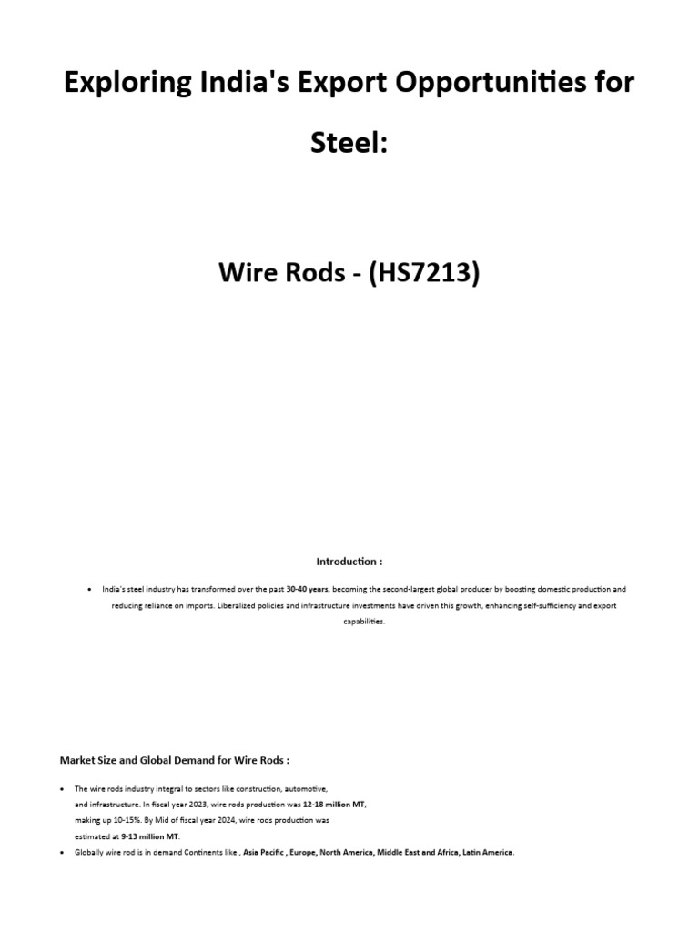 Wire Rods | PDF | Exports | Trade