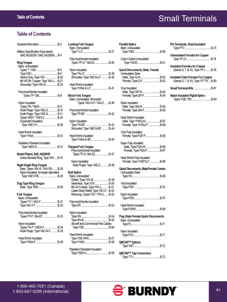 Section B Small Terminals - 2020 BURNDY Master | PDF | Wire | Materials
