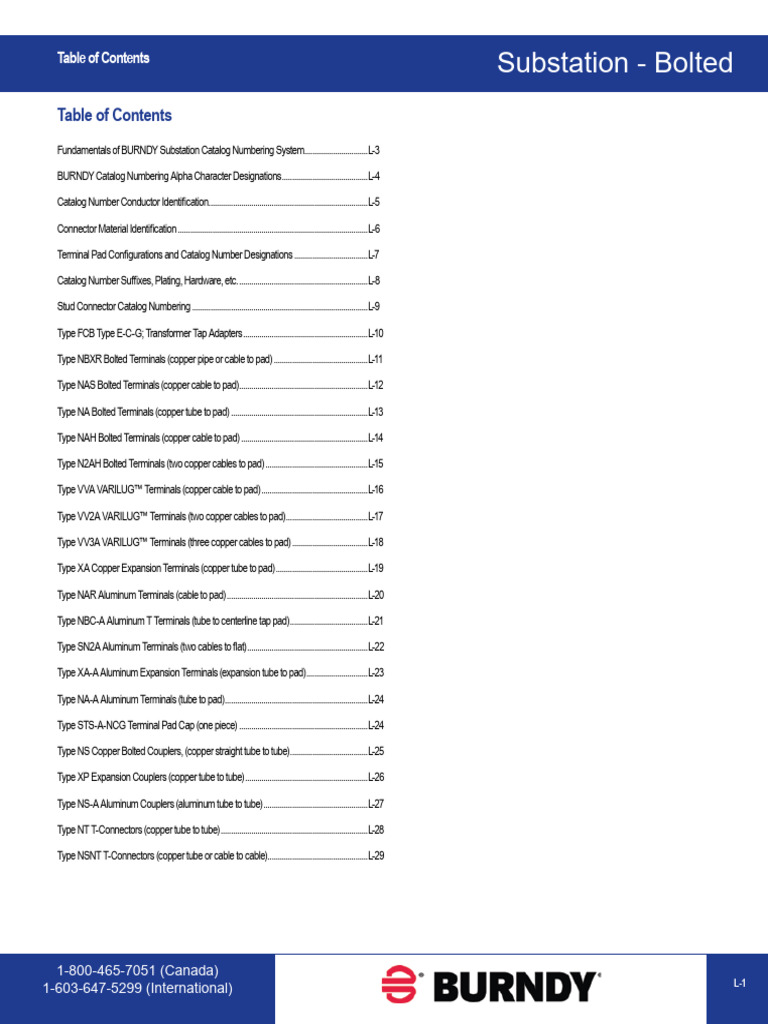 Section L - BoltedSubstation - 2020 BURNDY Master | PDF | Electrical ...