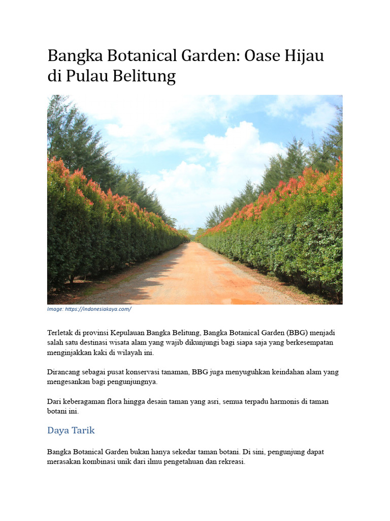 Pesona Bangka Botanical Garden | PDF