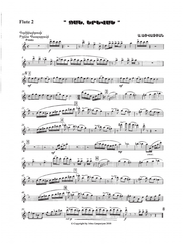 Ayvazyan-Yerevan 002 Flûte 2 | PDF