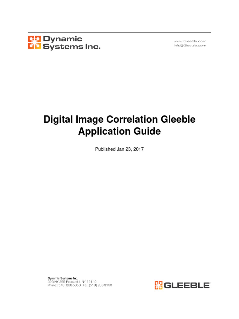 DIC DSI Gleeble Application Guide | PDF | Camera | Shutter Speed