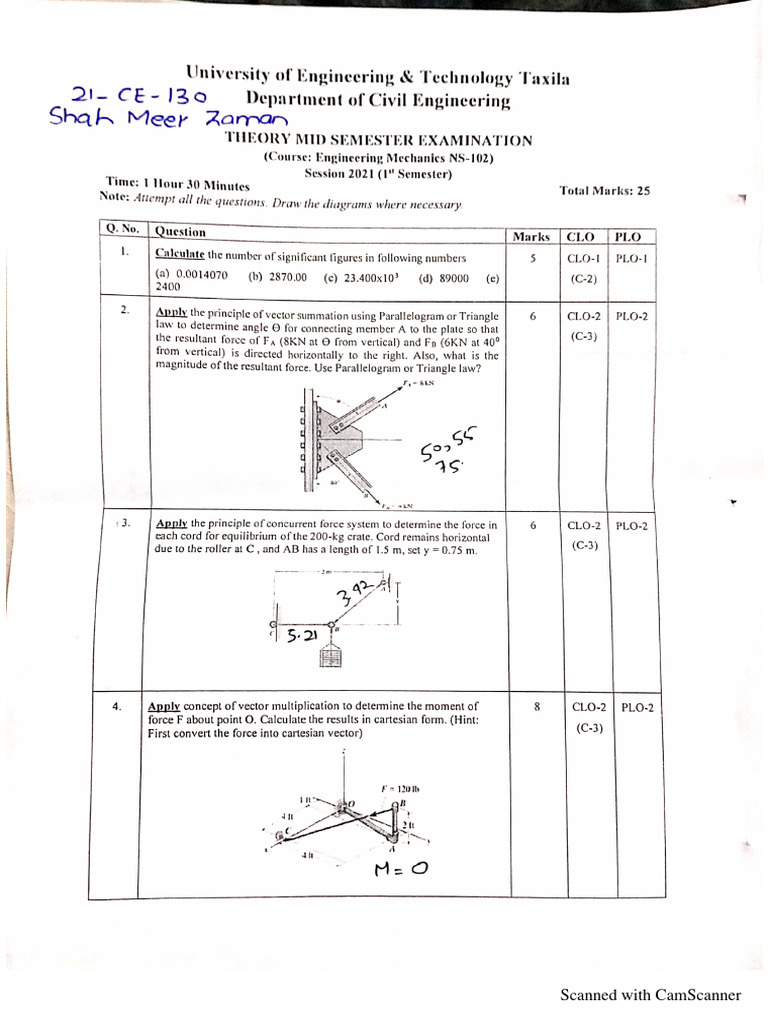 Mids 2k21 Session CIVIL | PDF