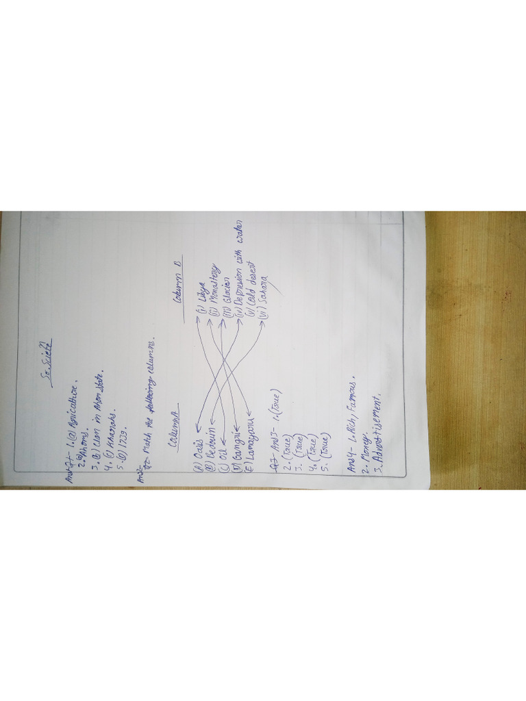 So.Science Exam Answer Sheet | PDF