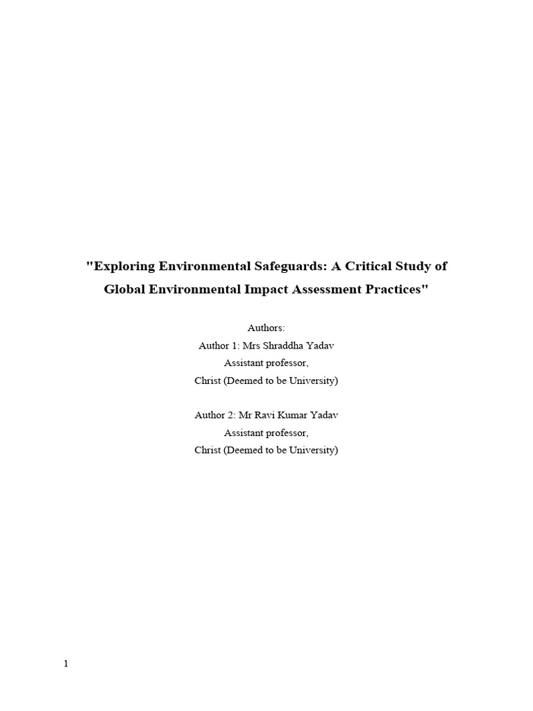 EIA Paper GNLU | PDF | Environmental Impact Assessment | Sustainability