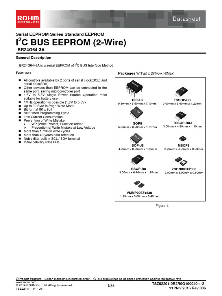 Rohm Br24g64 3a | PDF | Electrical Engineering | Computer Engineering