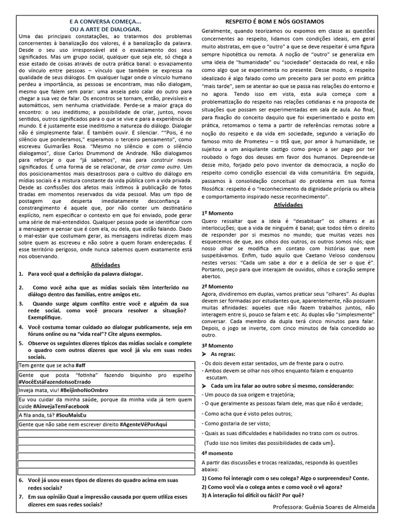 Projeto De Vida Ensino Médio Educação E A Conversa Começa 1 Pdf