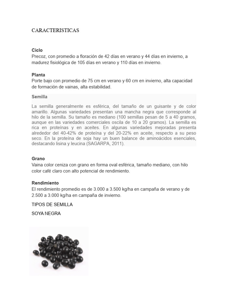 Soya características y tipos de semilla | Descargar gratis PDF ...