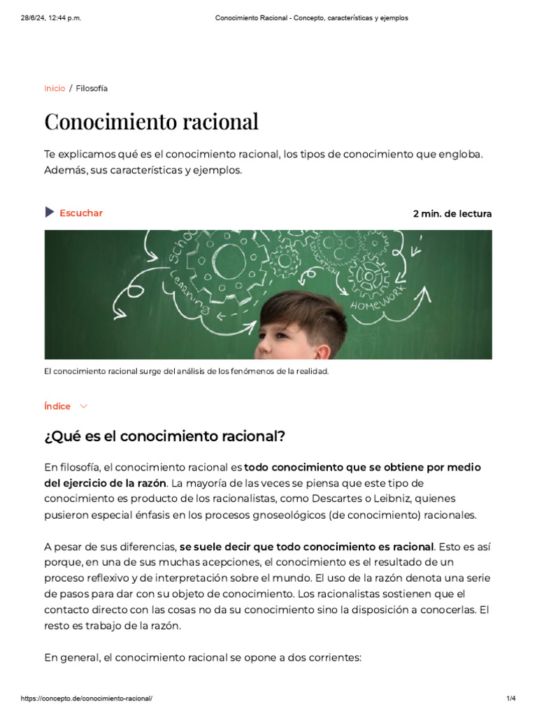 Conocimiento Racional01 | PDF | Conocimiento | Razón