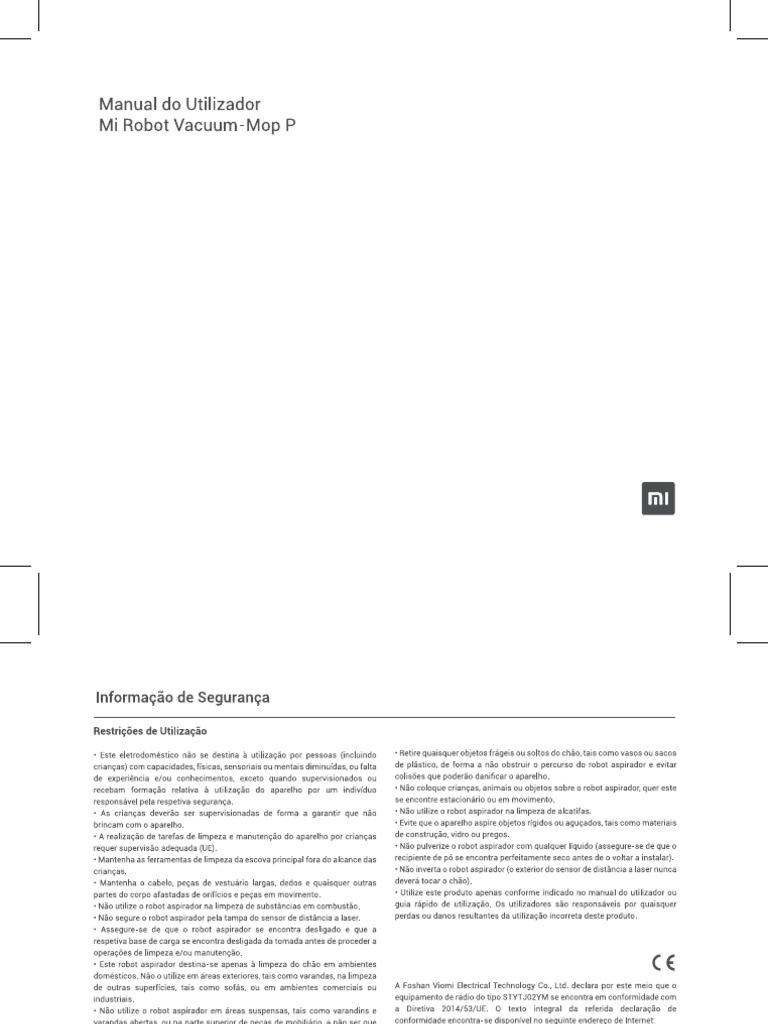 Mi Robot Vacuum Mop P Manual | PDF