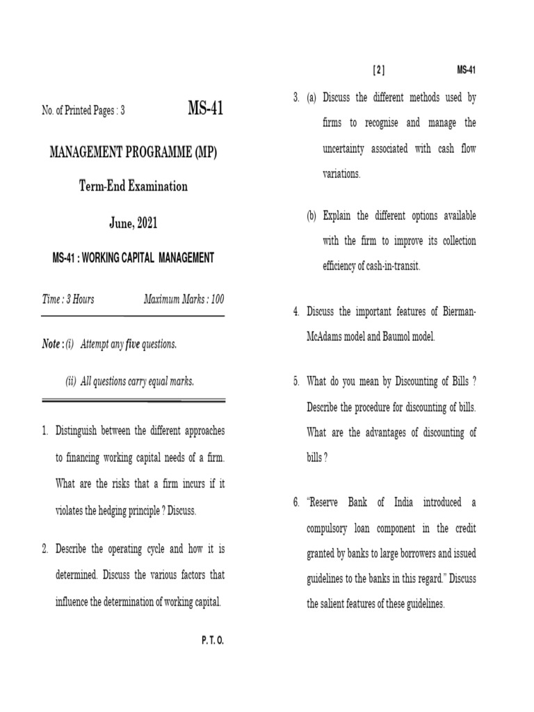MS-41 June 2021 | PDF | Credit | Finance & Money Management