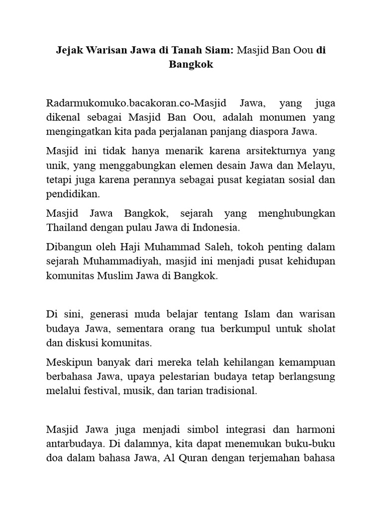 Jejak Warisan Jawa Di Tanah Siam | PDF