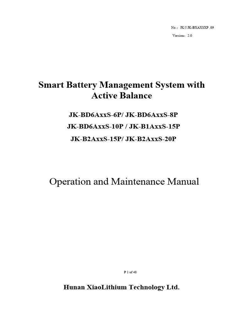 JK BMS User Manual | PDF | Lithium Ion Battery | Calibration