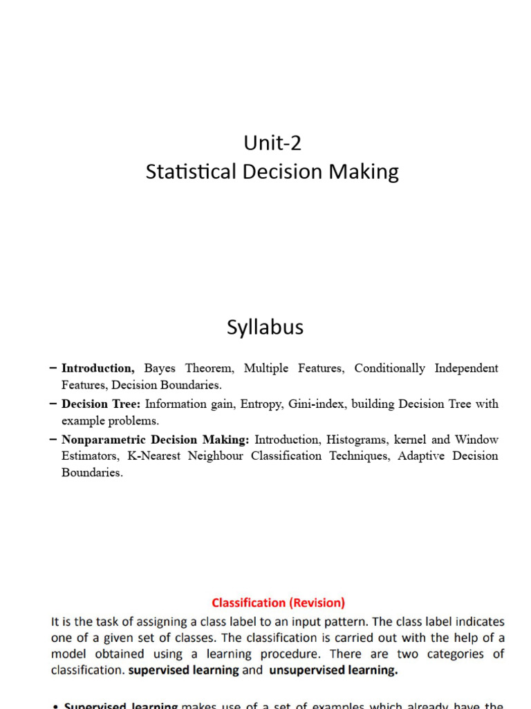 Unit 2 .Statistical Decision Making-1 | PDF | Histogram | Statistical ...