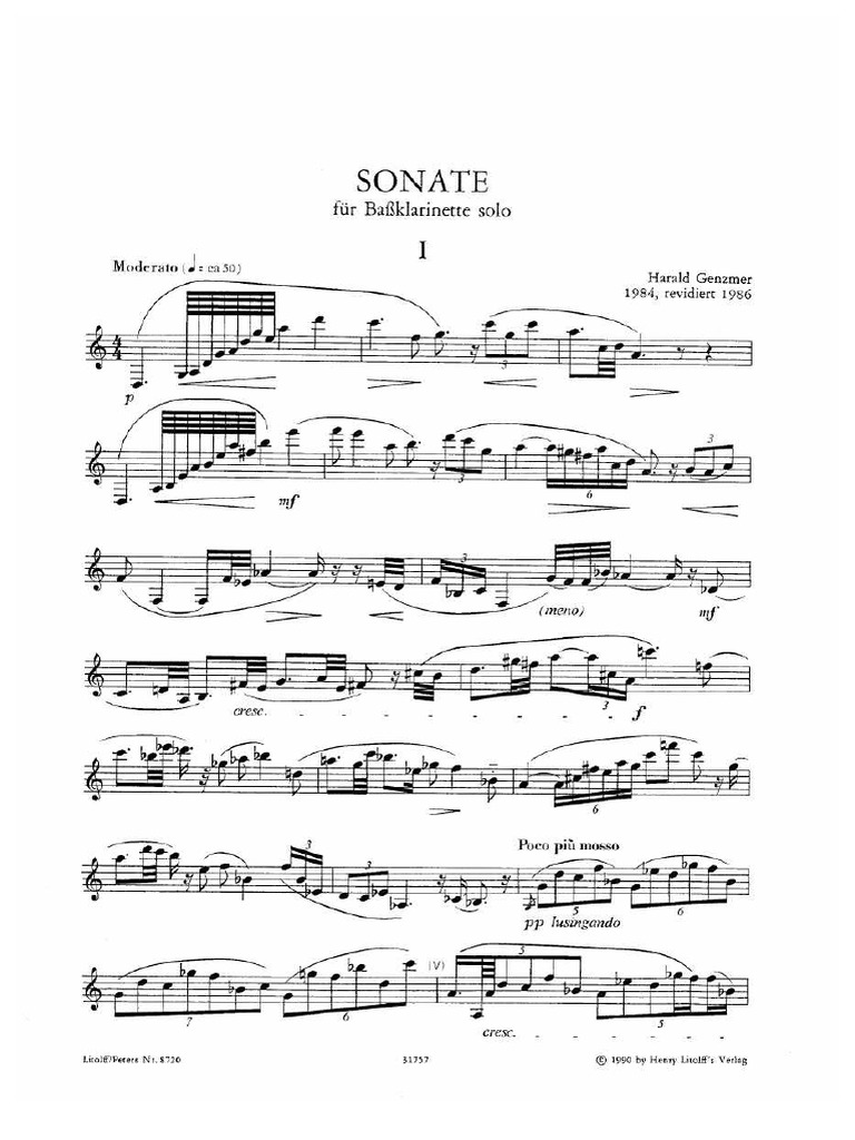 Genzmer Sonata X CL Basso Solo | PDF