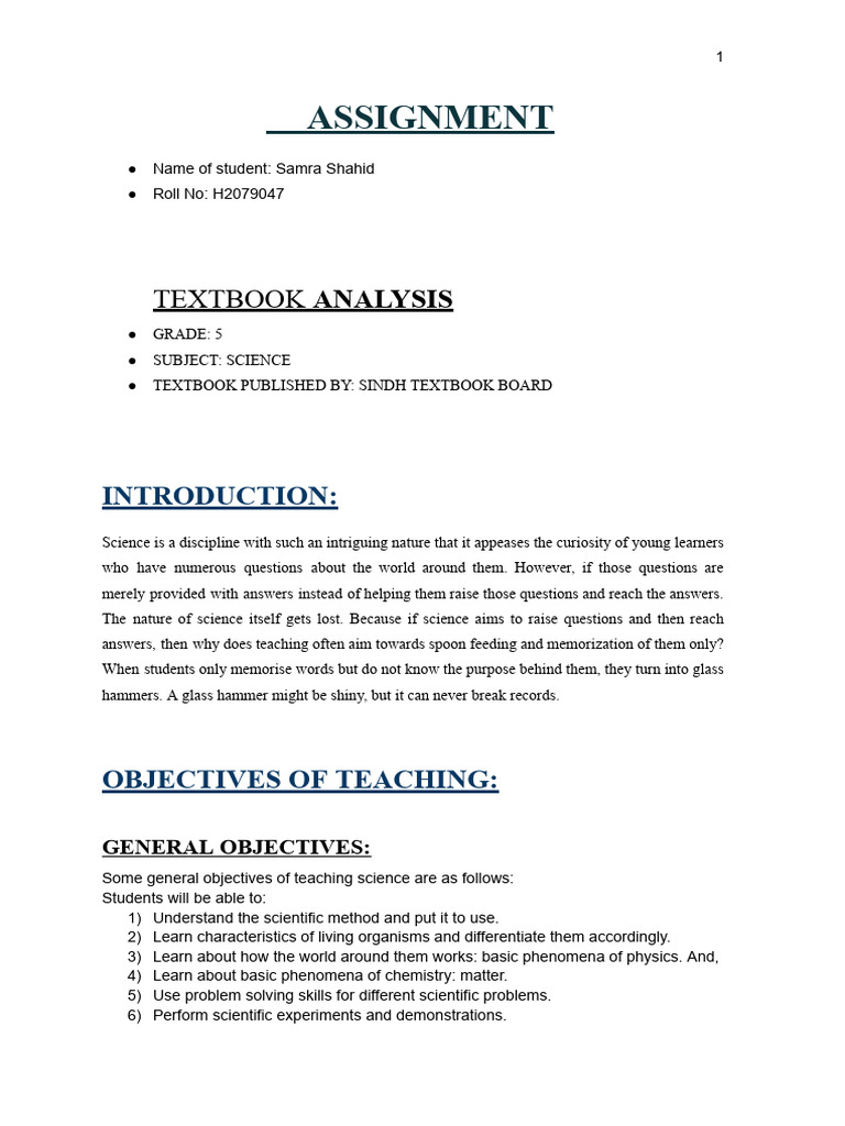 Curriculum Development Assignment | PDF | Educational Assessment | Science