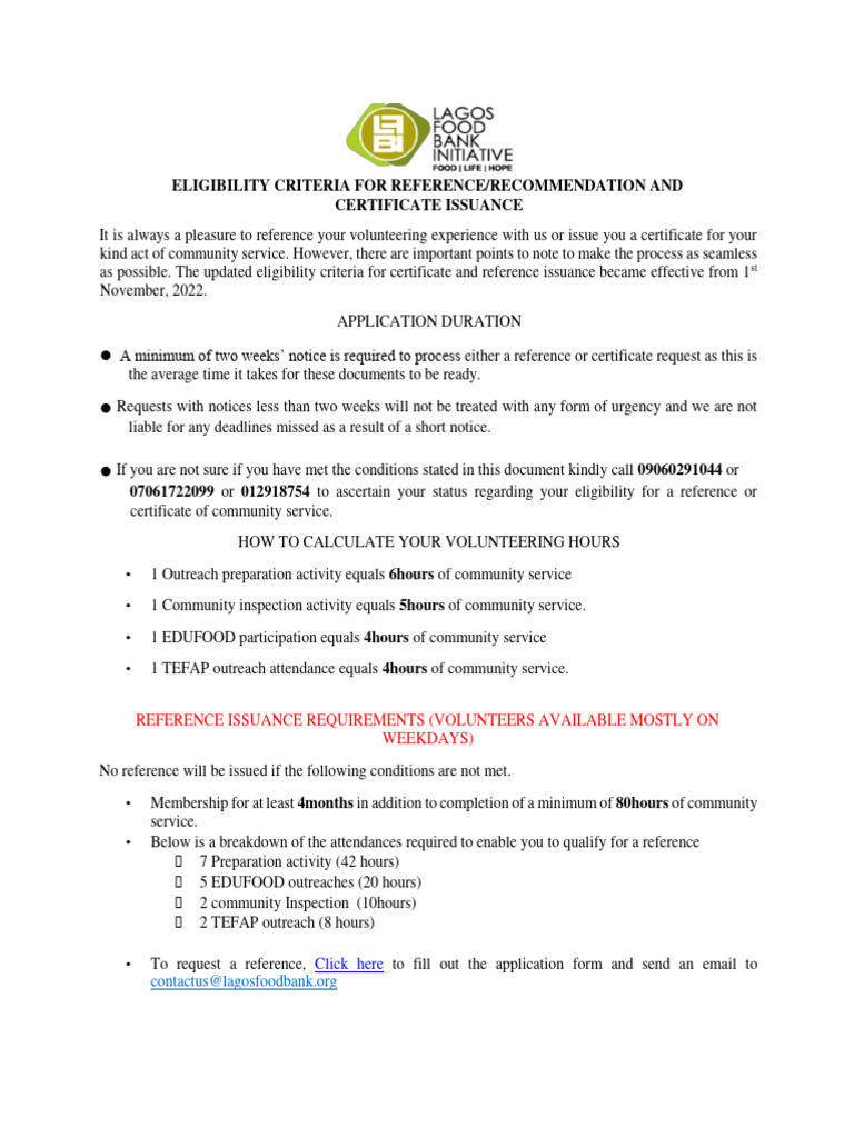 Eligibility Criteria for Certificates | PDF