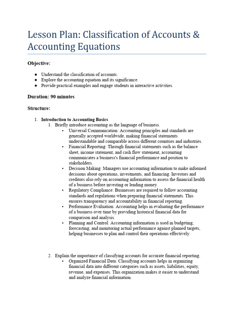 Session 2 Classification Of Accounts Accounting Equations Pdf Debits And Credits Expense