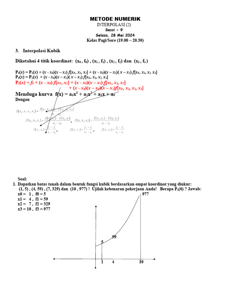 Interpolasi Kubik pada Fungsi Matematis | PDF | Metode & Bahan Ajar