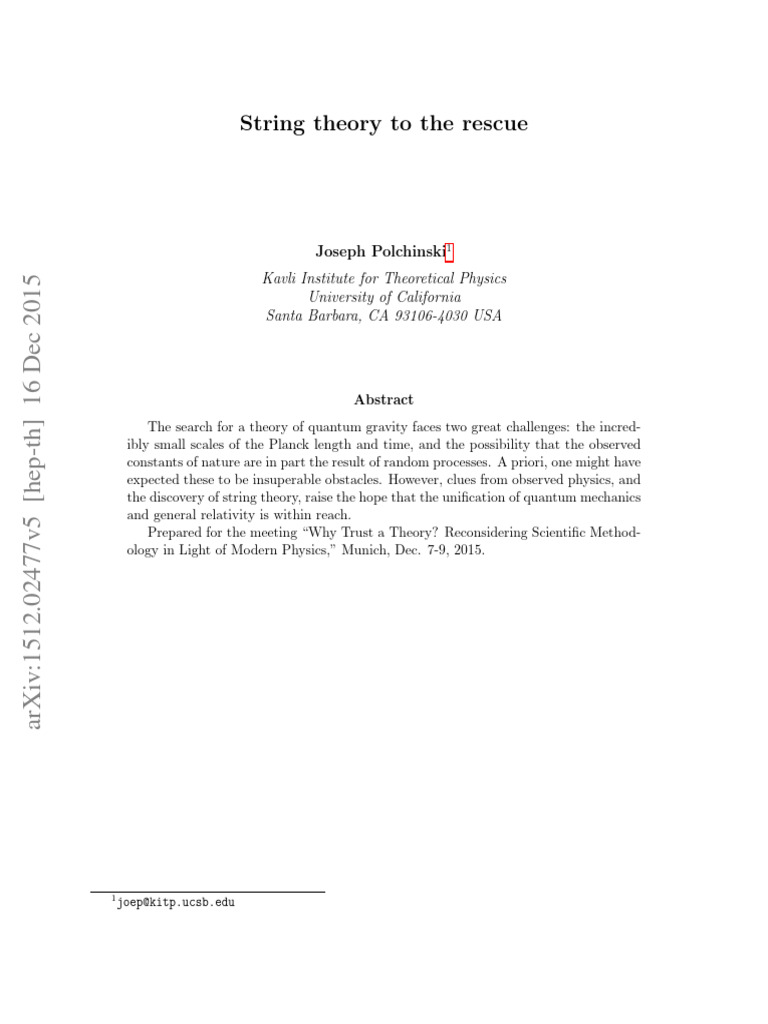 String Theory To The Rescue Download Free Pdf String Theory General Relativity