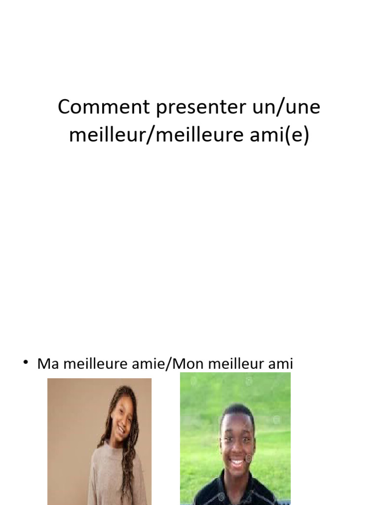 Présenter son meilleur ami(e) | PDF | Pronom | Relations syntaxiques