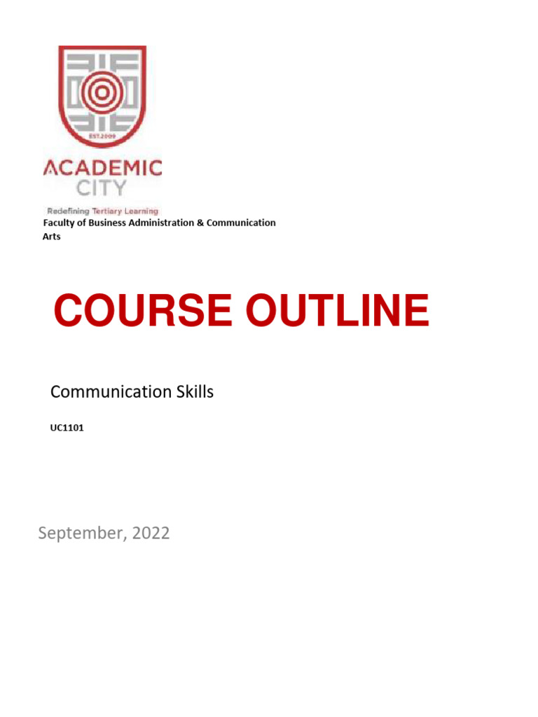 Communication Skills Course Outline | PDF | Communication | Reason