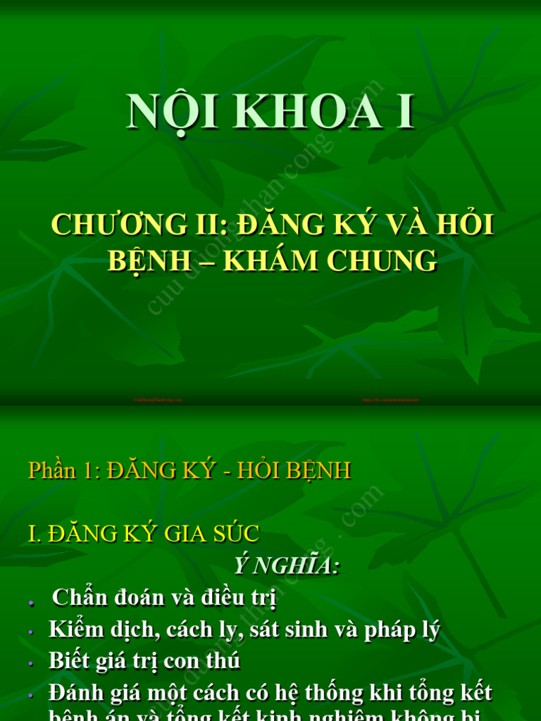 Noi-Khoa-Gia-Suc - Nguyen-Tat-Toan - Dang-Ky-Va-Hoi-Benh - (2) - (Cuuduongthancong - Com) | PDF