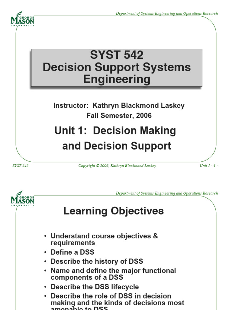 DSS Unit1 | PDF | Decision Support System | Decision Making