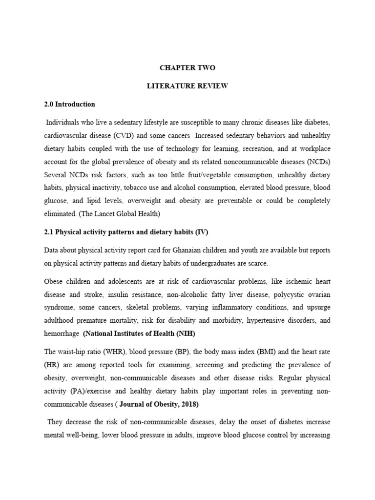 Thesis Chapter Two | PDF | Hypertension | Obesity