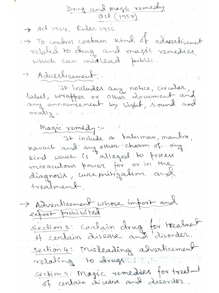 Drug and Magic Remedy Act, 1954 | PDF