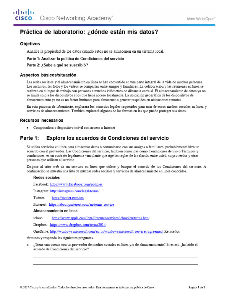 Practica 11.1 Donde estan mis datos - Big Data | Descargar gratis PDF | Internet | Informática