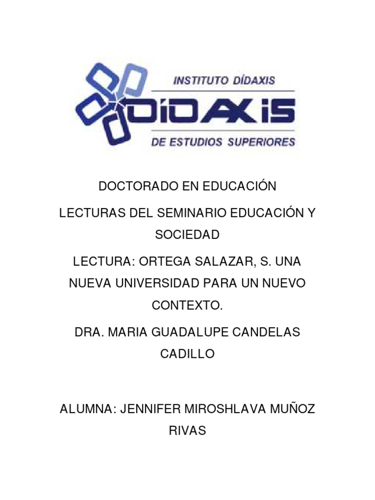 Instituto Didaxis de Estudios Superiores Lectura 8 Ortega | PDF ...