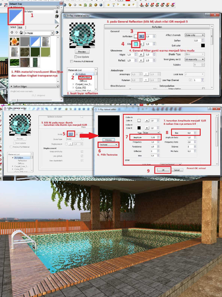 Tutorial Setting Vray Air Kolam | PDF