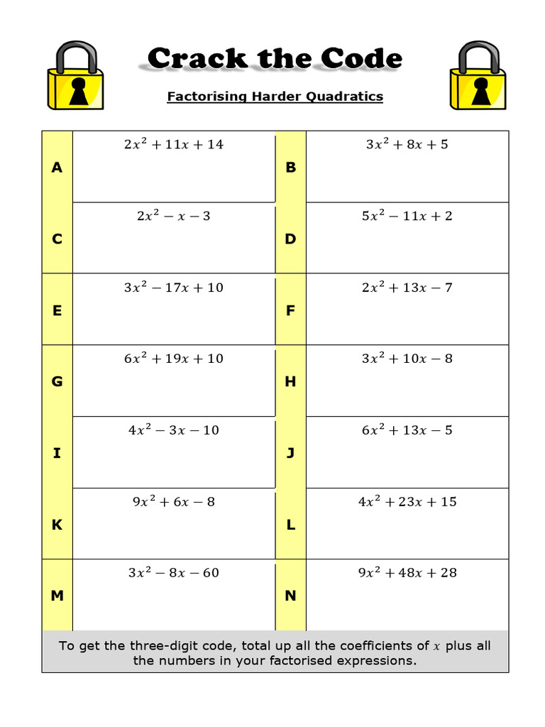 Factorising Advanced Quadratic Equations | PDF