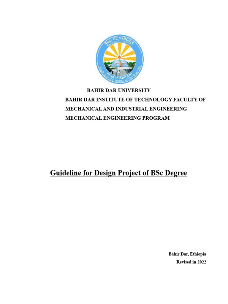 BSc Design Project Guidelines | PDF | Steel | Gear