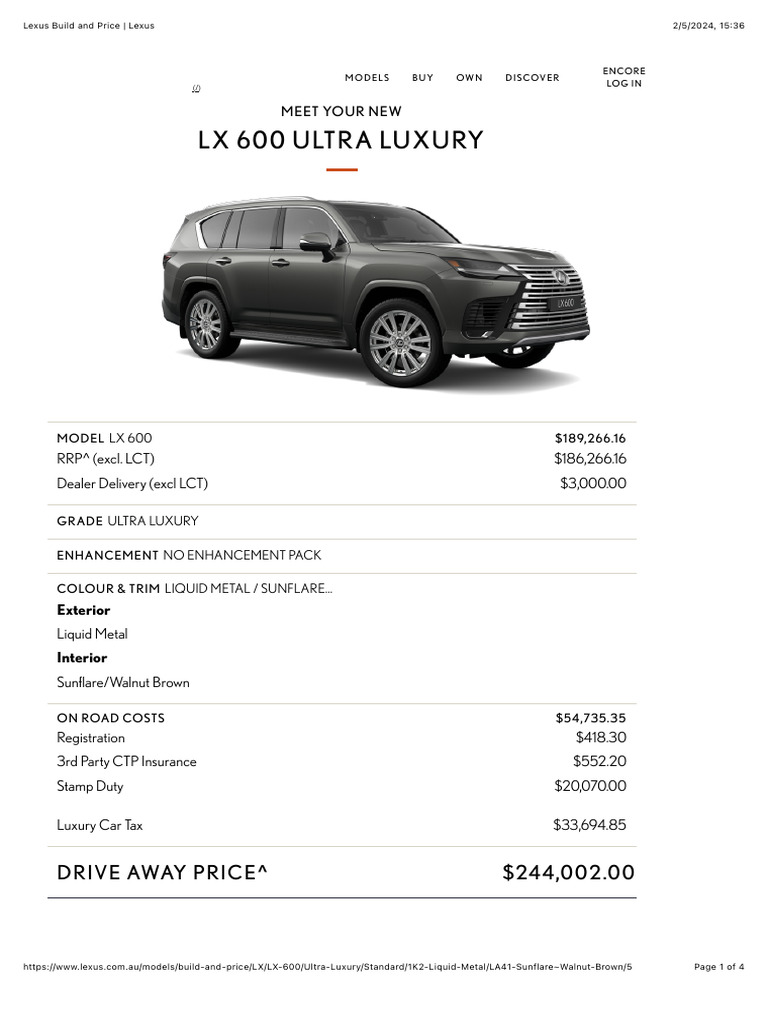 Lexus Build and Price Lexus | PDF | Mobile App | Lexus