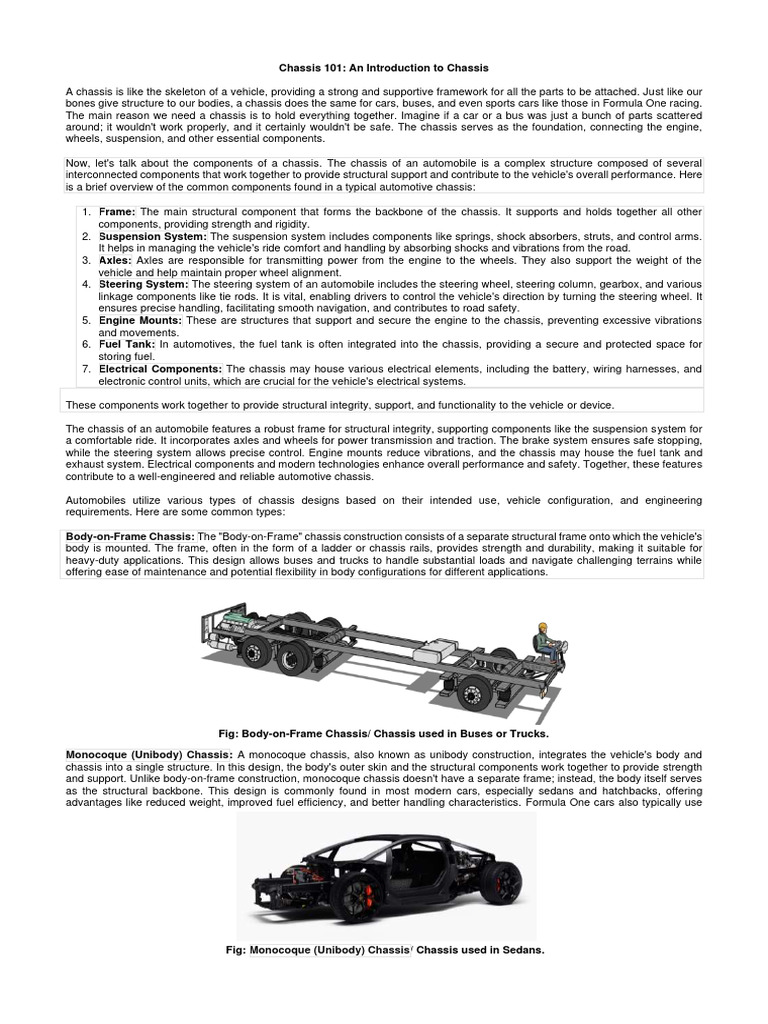 Chassis 101 An Introduction To Chassis | PDF | Chassis | Steering