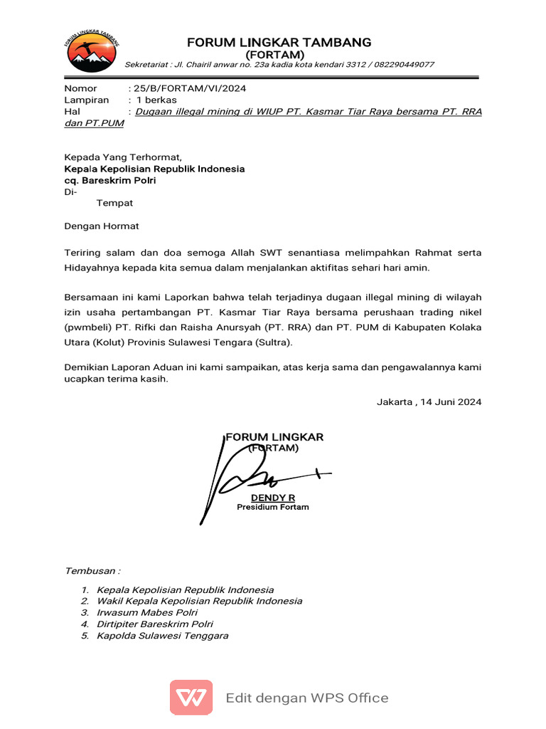 Laporan Fortam Mabes Polri | PDF